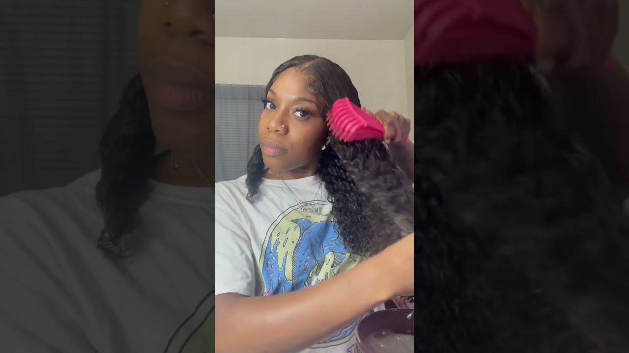 Curly Hair Night Routine 🌙 #curlyhair #nightroutine #deepwavewig #wiginstall #wigtutorial