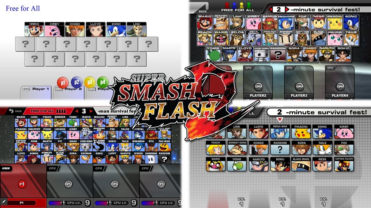 Evolution of Characters Selection Screen | Super Smash Flash 2