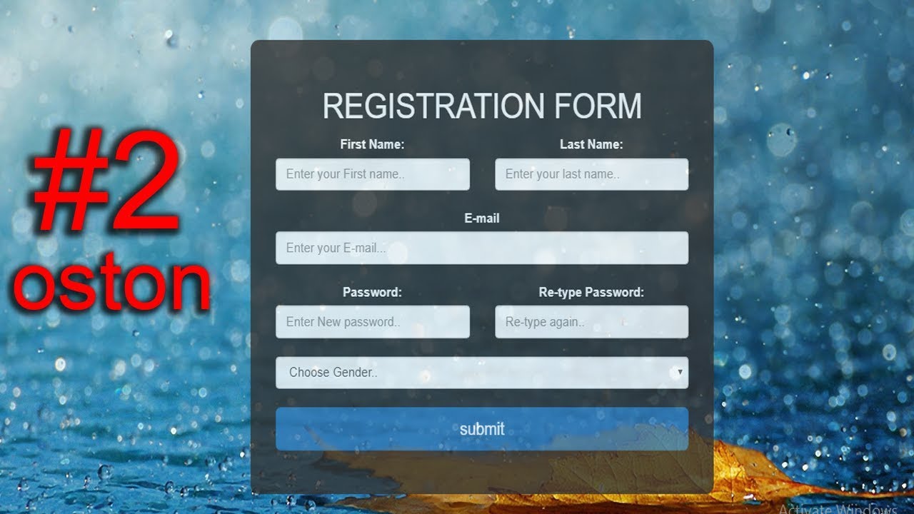 How to create a Registration Form  -  HTML,CSS & BOOTSTRAP #2