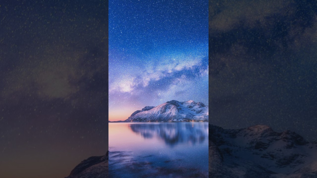 Beautiful night sky and lake - Animated backgrounds wallpaper for Pc & Mobiles 1080p hd