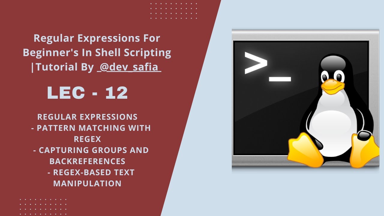 Regular Expressions For Beginner's In Shell Scripting |Tutorial By @dev_safia
