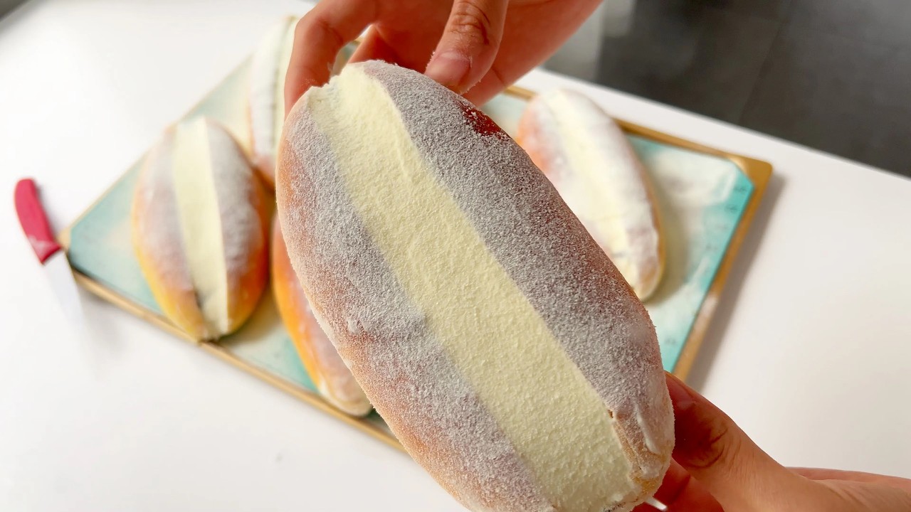 Tangzhong Soft Bread: chocolate and whipped cream filling