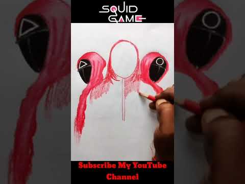 Squid Game Drawing, Pink Soldiers Drawing Squid Game #youtubeshorts #squidgame #shorts