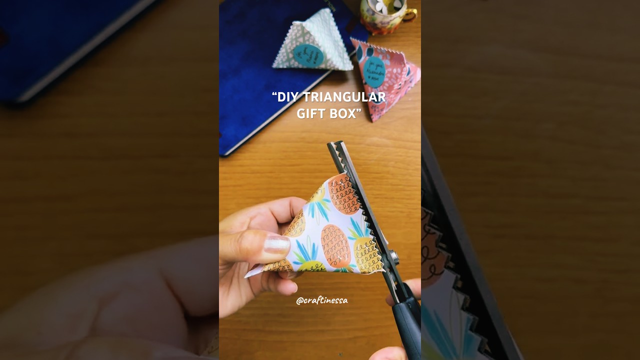 DIY Triangle Gift Box | So Easy & Cute! 💌✨#triangulargiftbox #shorts #viralvideo