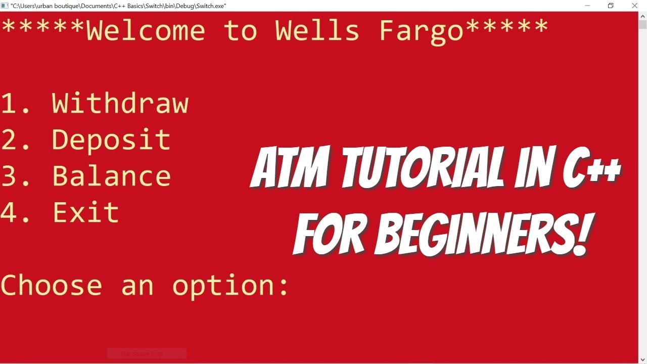 How to build a simple ATM machine program with C++