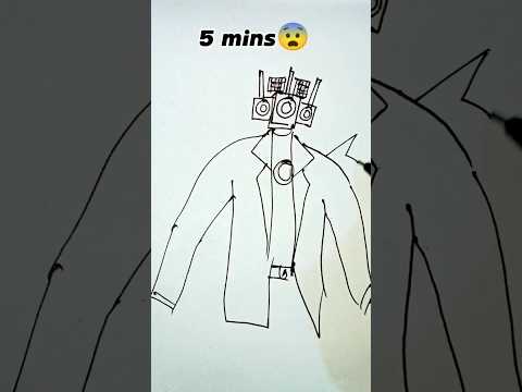 Drawing Titan CameraMan in 10secs,30secs,5mins,30mins, 1hr,2hrs🤔 #drawing #shorts #skibiditoilet