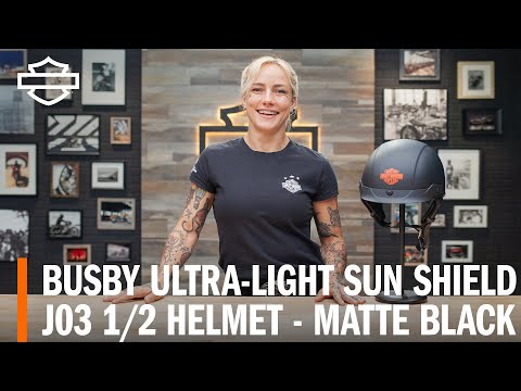 Harley-Davidson Busby Ultra-Light Sun Shield J03 Motorcycle Half Helmet (Matte Black) Overview