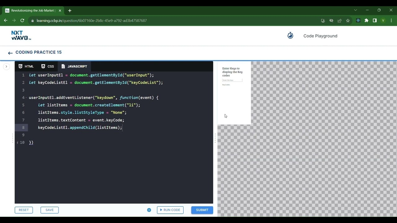 Key code practice | Coding Practice 15 |  Fetch & Callbacks | NxtWave | ccbp 4.o