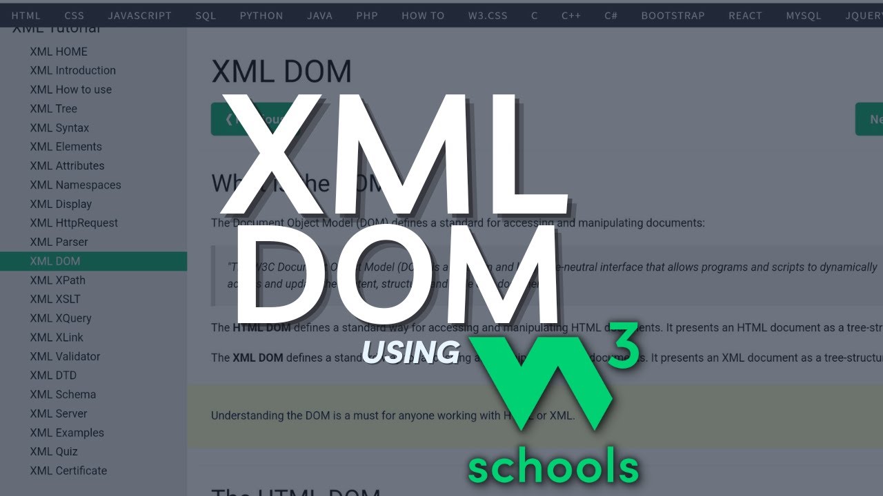 W3Schools XML DOM Tutorial using W3Schools | XML DOM Full Course | XML Dom using W3Schools
