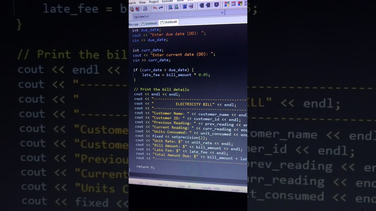 electric bill c++#coders #coderstokyo #codemasters #codingninja #codelife #codinglife #code #coding