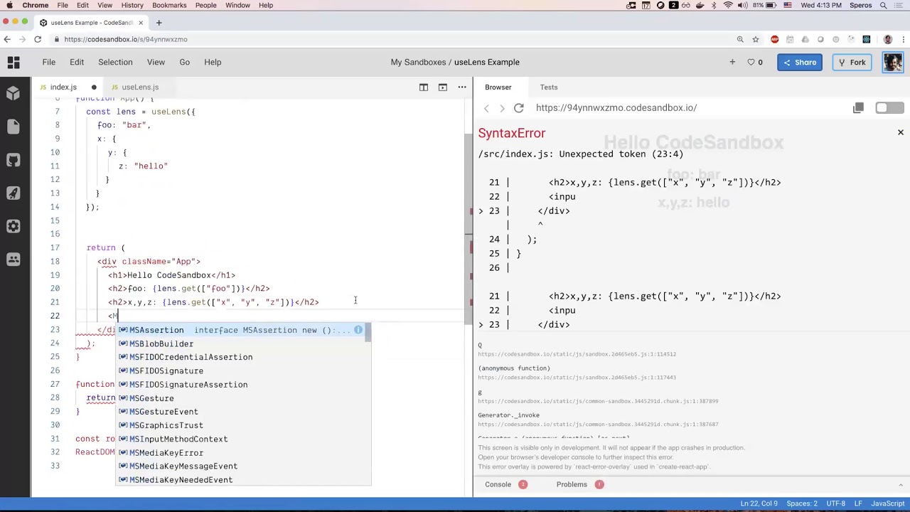 React + Partial Lenses