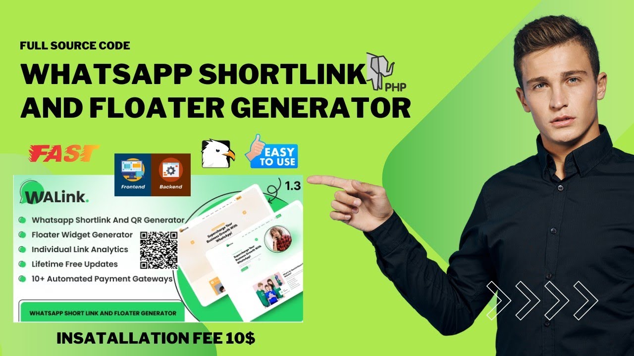 WhatsApp Shortlink, Brand Link, QR and Floater Gerenator | PHP Script Code Canyon.