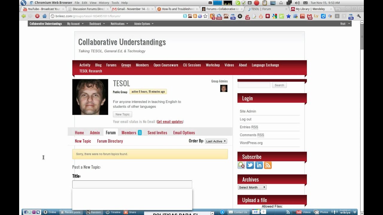 Problems setting up BP Forums for Groups