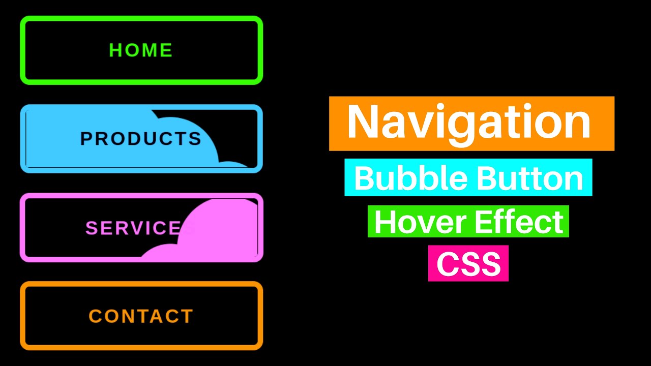 CSS Bubble Coloring Button with Animation Hover Effects