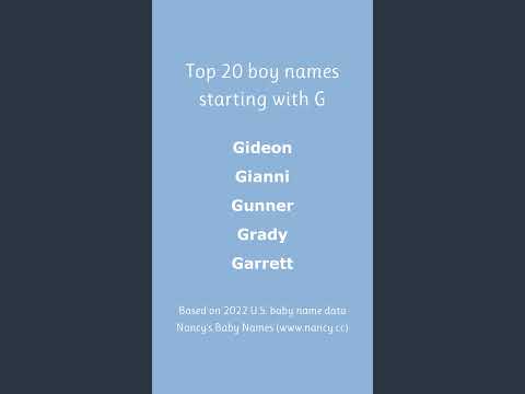 Top 20 boy names starting with G