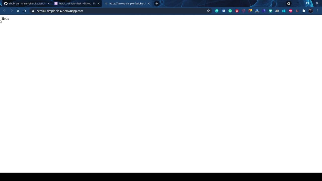 Deploying simple flask app on Heroku using GitHub
