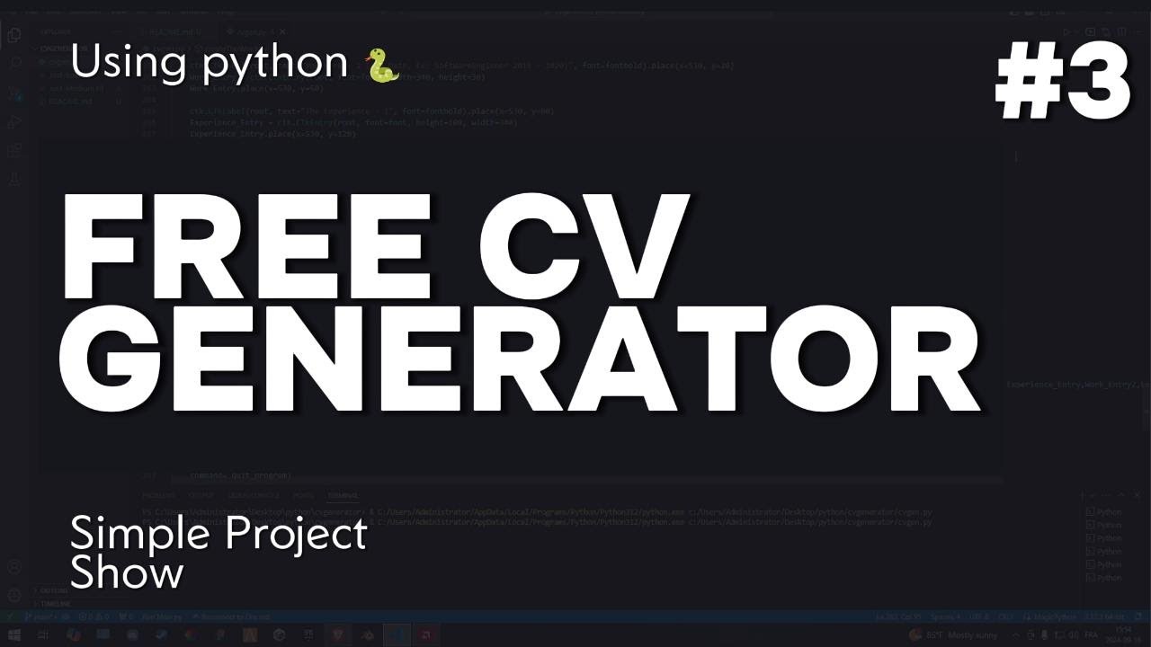 [Python] : Simple CV Generator Project 🐍📊