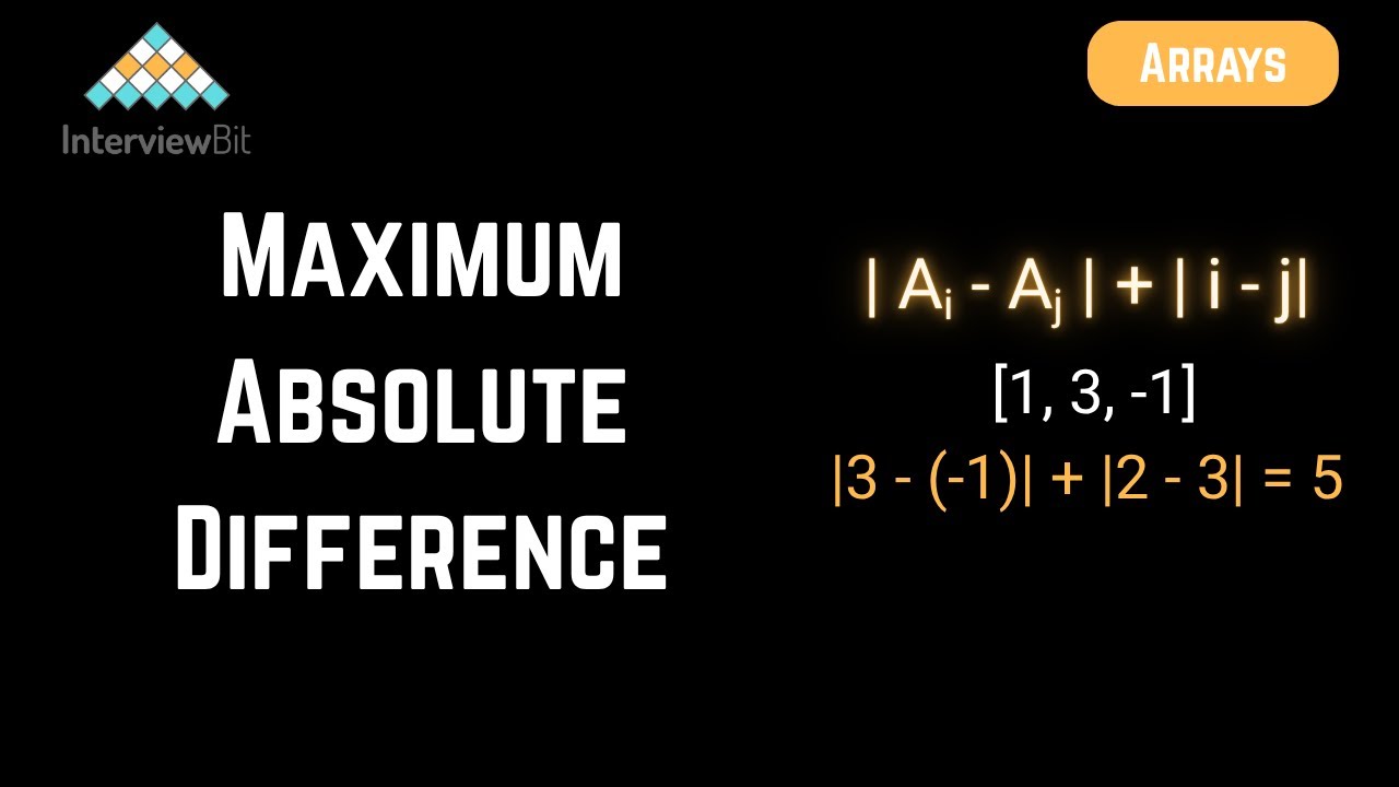 Maximum Absolute Difference | Arrays | InterviewBit