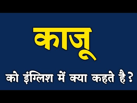 काजू को इंग्लिश में क्या कहते हैं।Kaju ko english me kya kahte hai.Kaju meaning in english