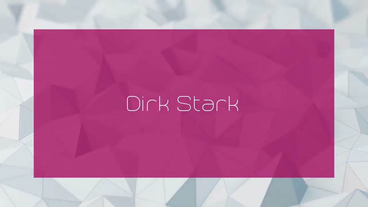 Dirk Stark - appearance