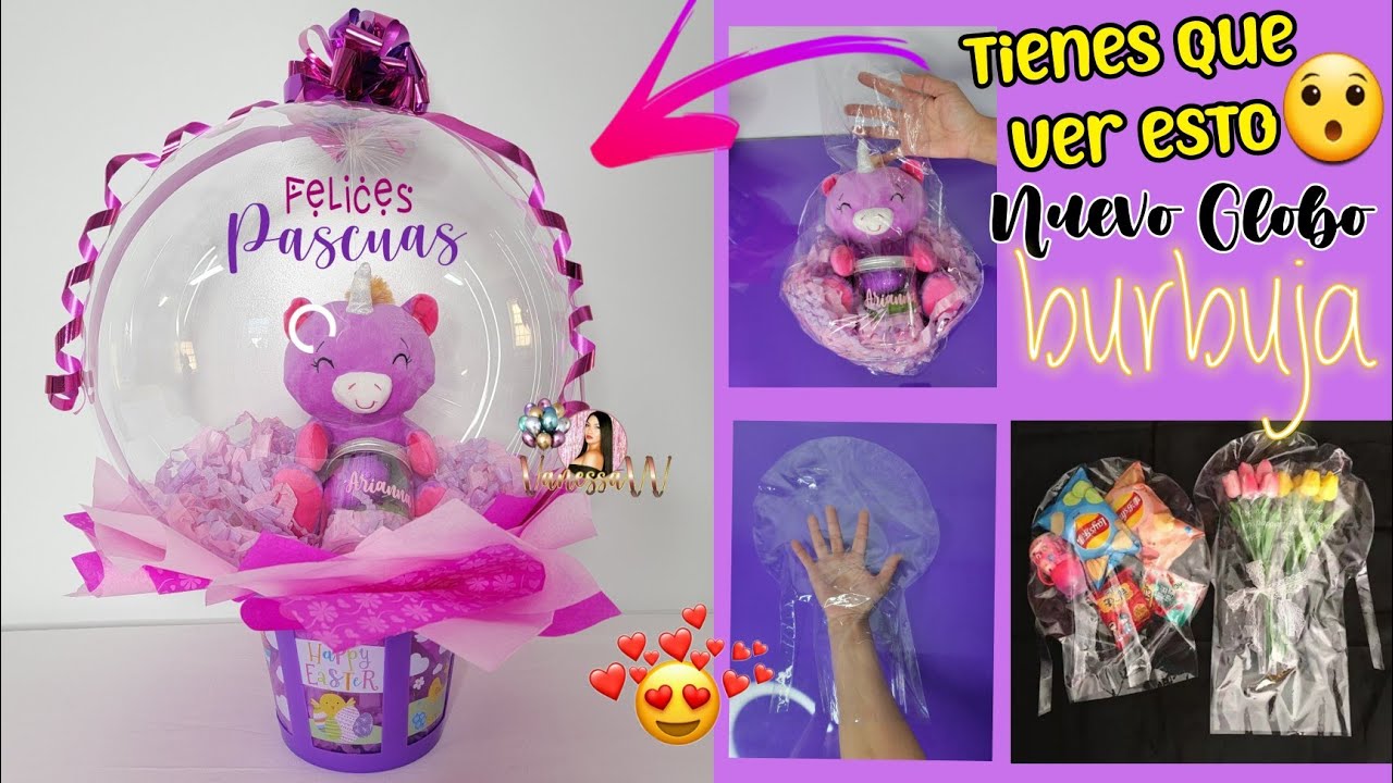 NUEVO GLOBO BURBUJA PARA METER *PELUCHES *CHOCOLATES *FLORES Y MAS *COMO INFLAR GLOBO BURBUJA