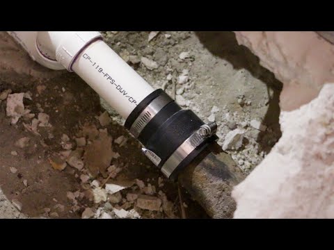 How to connect PVS pipe to Cast Iron Pipe using Fernco Coupling