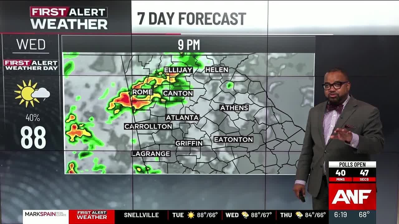 Dry today with daily storms starting Wednesday