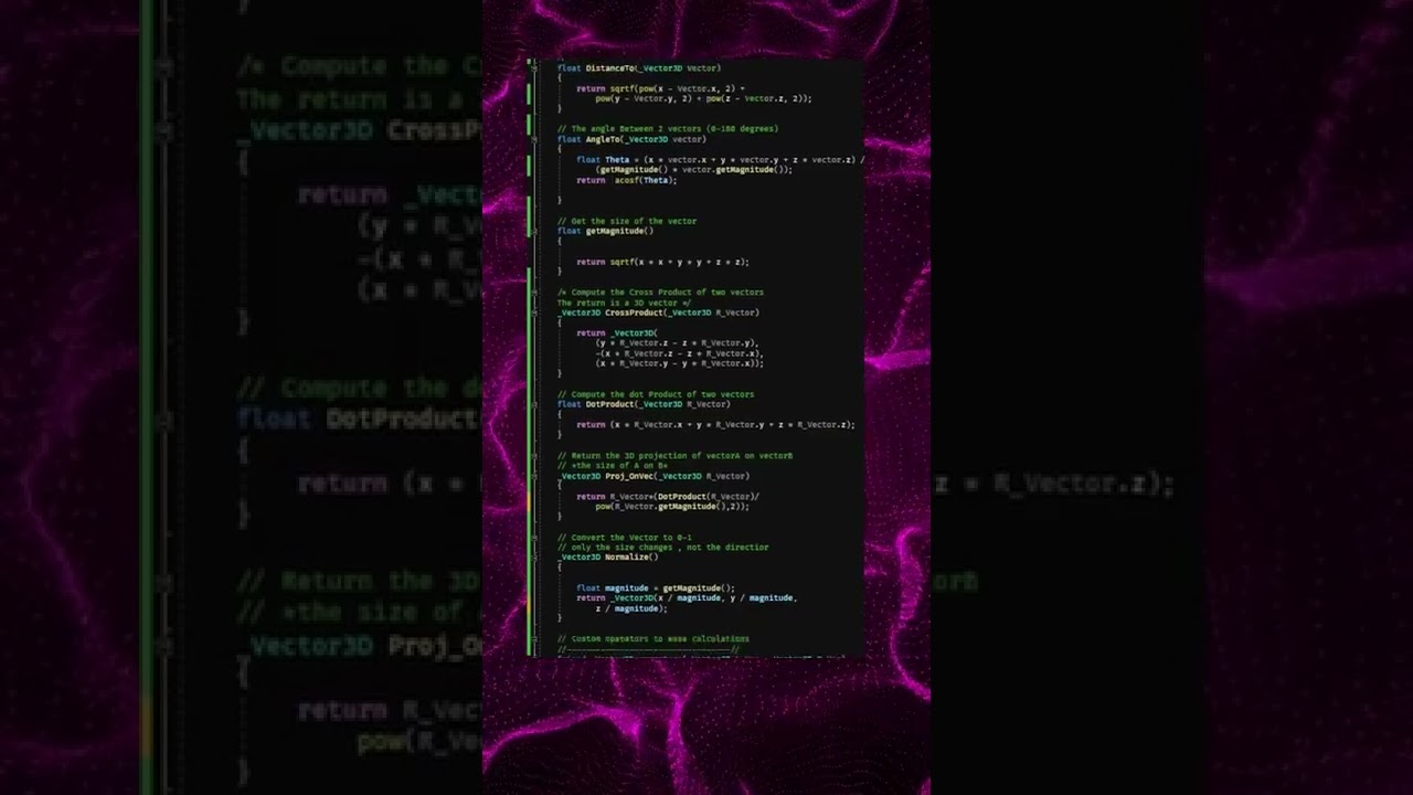 How To Create Your Own 3DVector 2022 #gamedevelopment #c++ #crossproduct #dotproduct #normalization