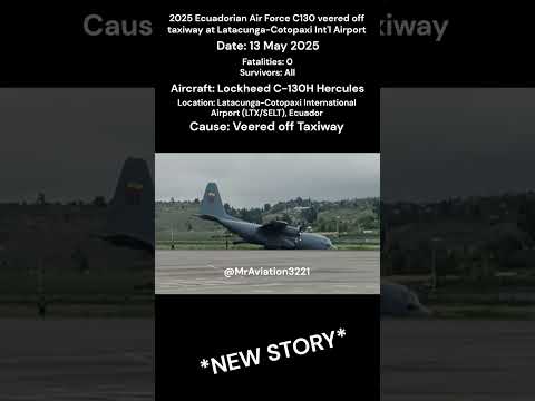 *NEW STORY* 2025 Ecuadorian Air Force C130 veered off taxiway at Latacunga-Cotopaxi Int'l Airport