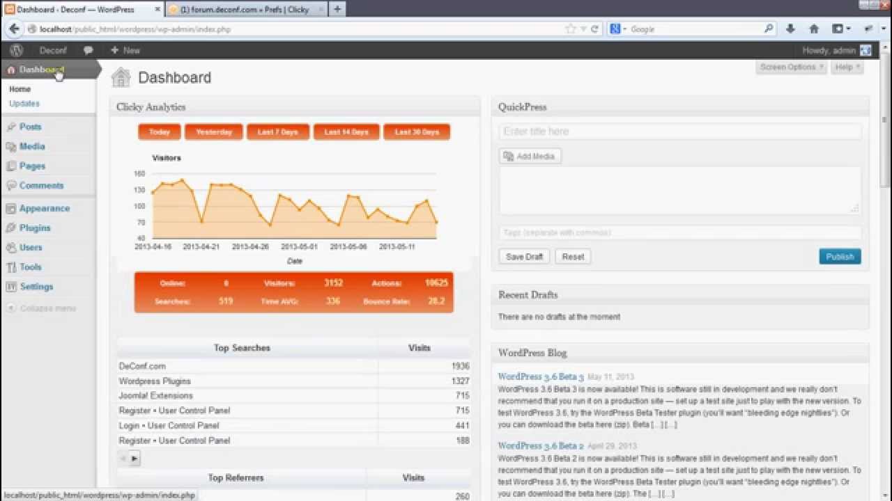 Clicky Analytics Wordpress Plugin