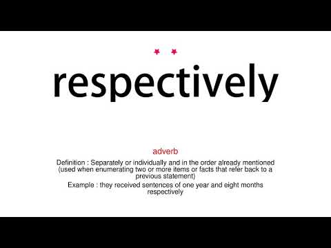 How to pronounce respectively - Vocab Today