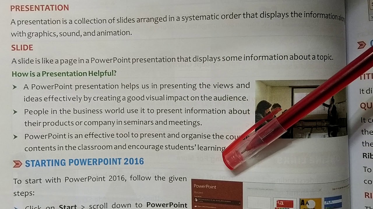 4TH COMPUTER CH-7 MICROSOFT POWERPOINT 2016 VIDEO-1