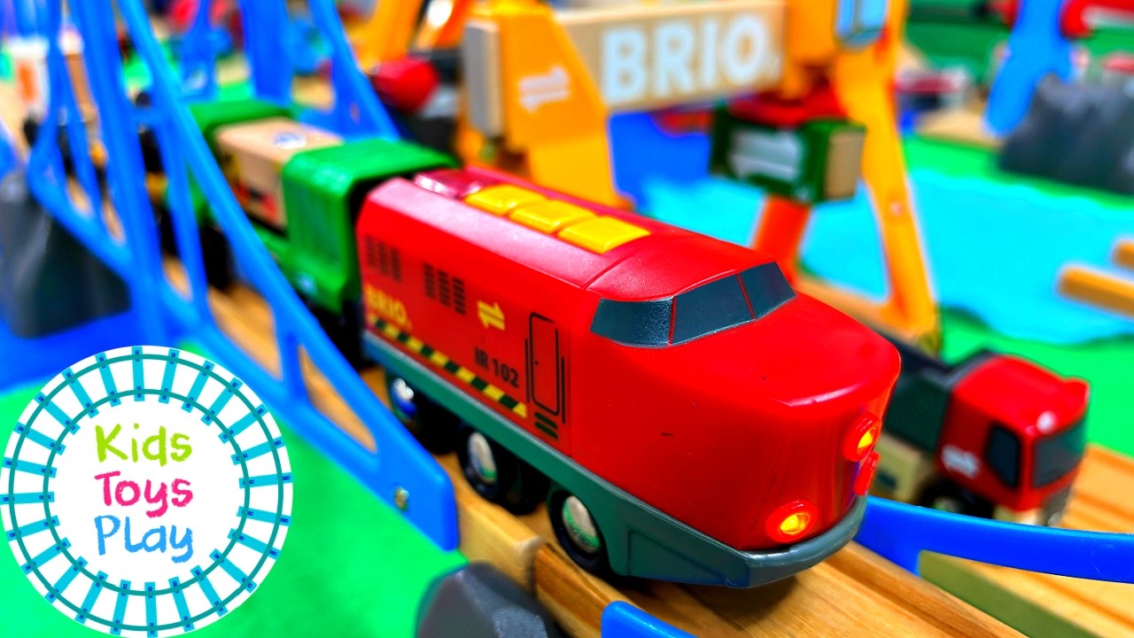 Giant BRIO World Wooden Train Track Setup!