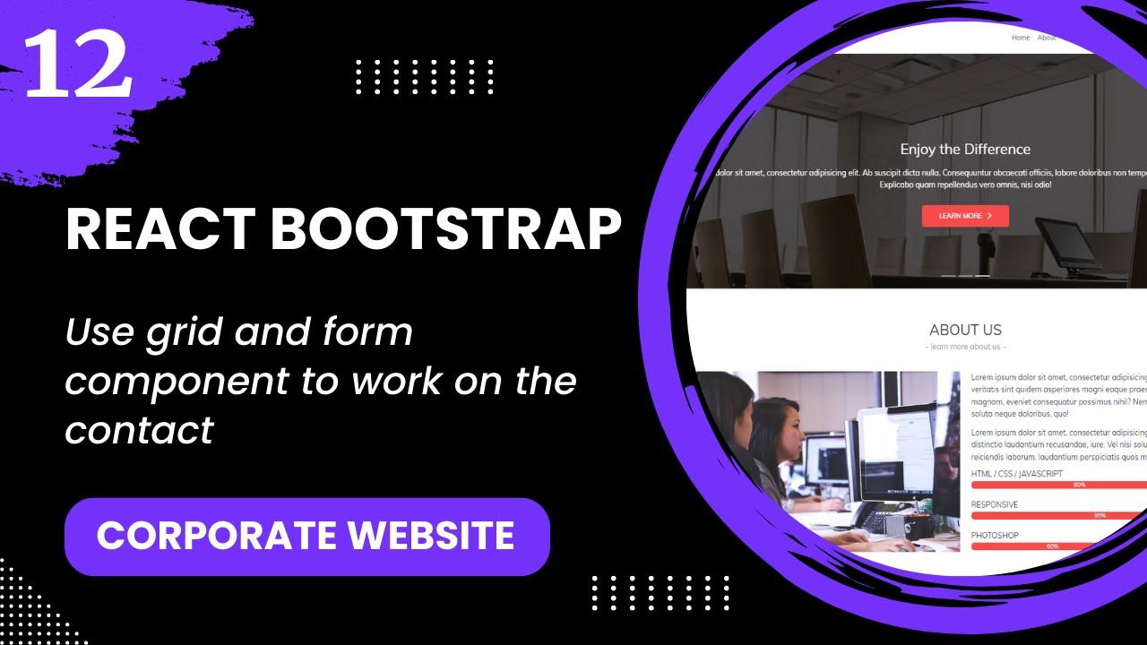 React Bootstrap #12 - Use grid and form component to work on the contact