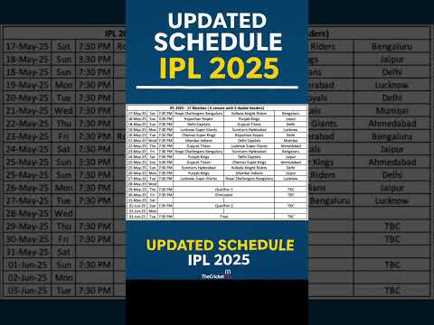 IPL 2025 Updated Schedule | IPL Rescheduled Date #IPL2025 #IPL2025Schedule #trending