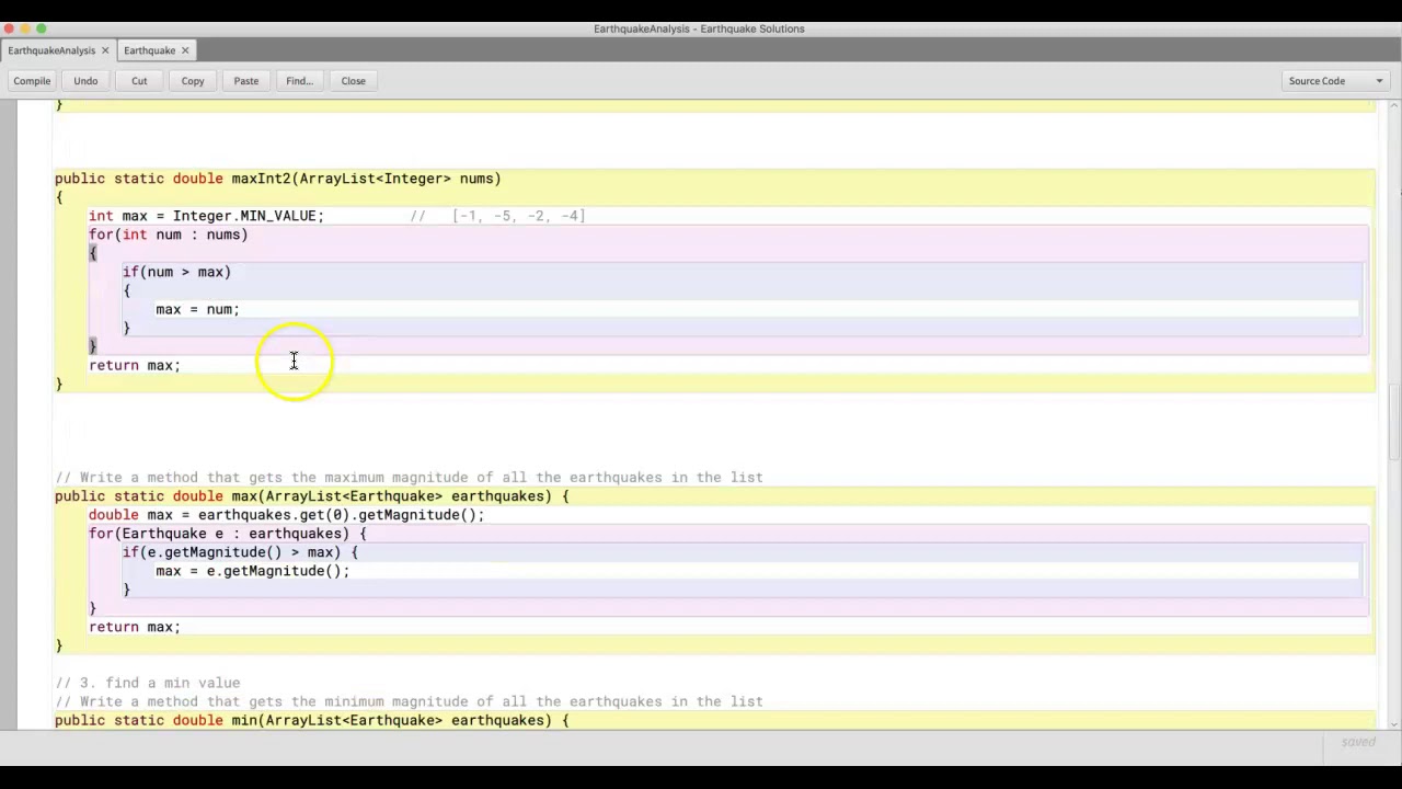 Common ArrayList Algorithms: Max & Min