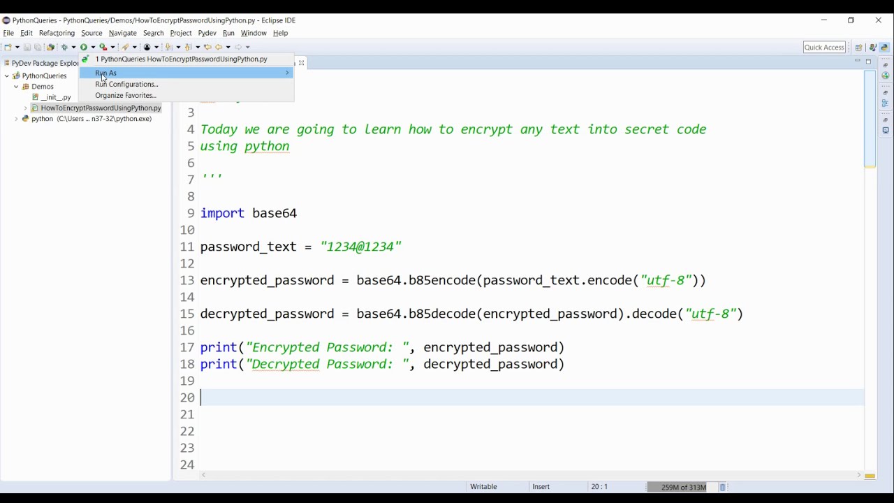 Encrypt & Decrypt Password | Python | #python #pythonprogramming #pythontutorial #codinglife