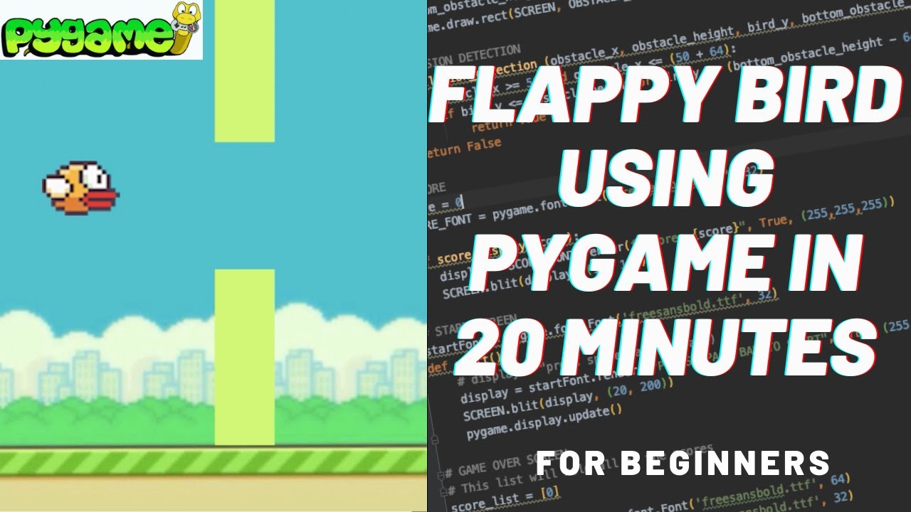 Learn Pygame by creating Flappy Bird in 20 MINUTES