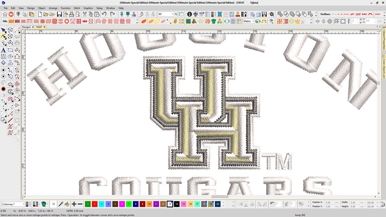 Houston Cougars Embroidery logo