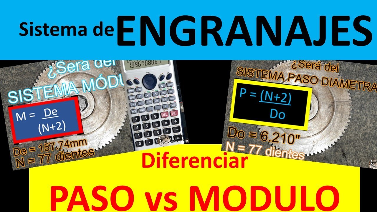 DIFERENCIA entre el PASO DIAMETRAL y MODULO en los Engranes/ Fórmulas,Explicación y Ejemplos Físicos