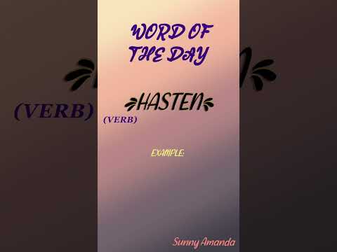 Word of the day - Hasten | #shorts #english #vocabulary