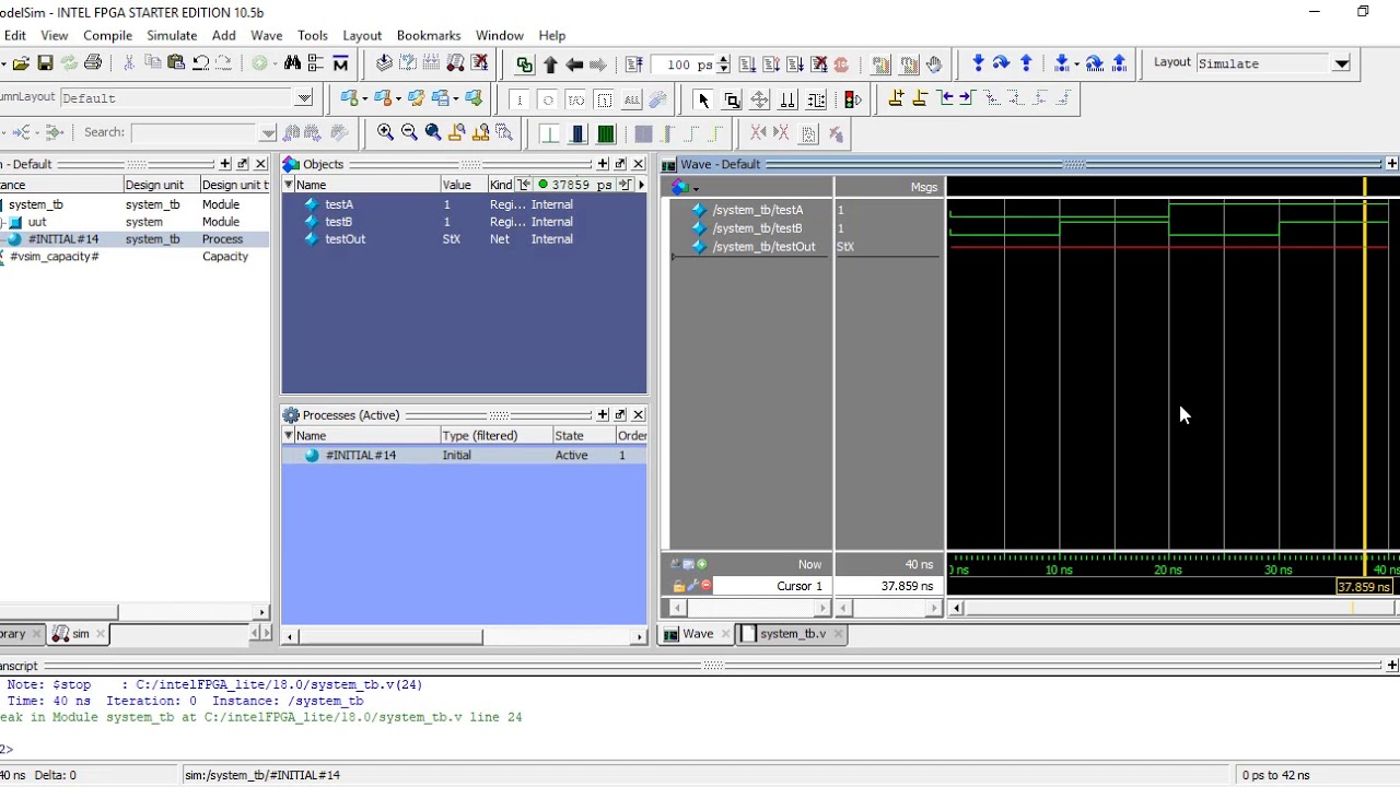 Intel Quartus:  Errors in ModelSim