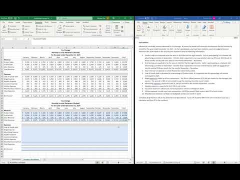 SBM 211 Business Budget Excel Assignment Example