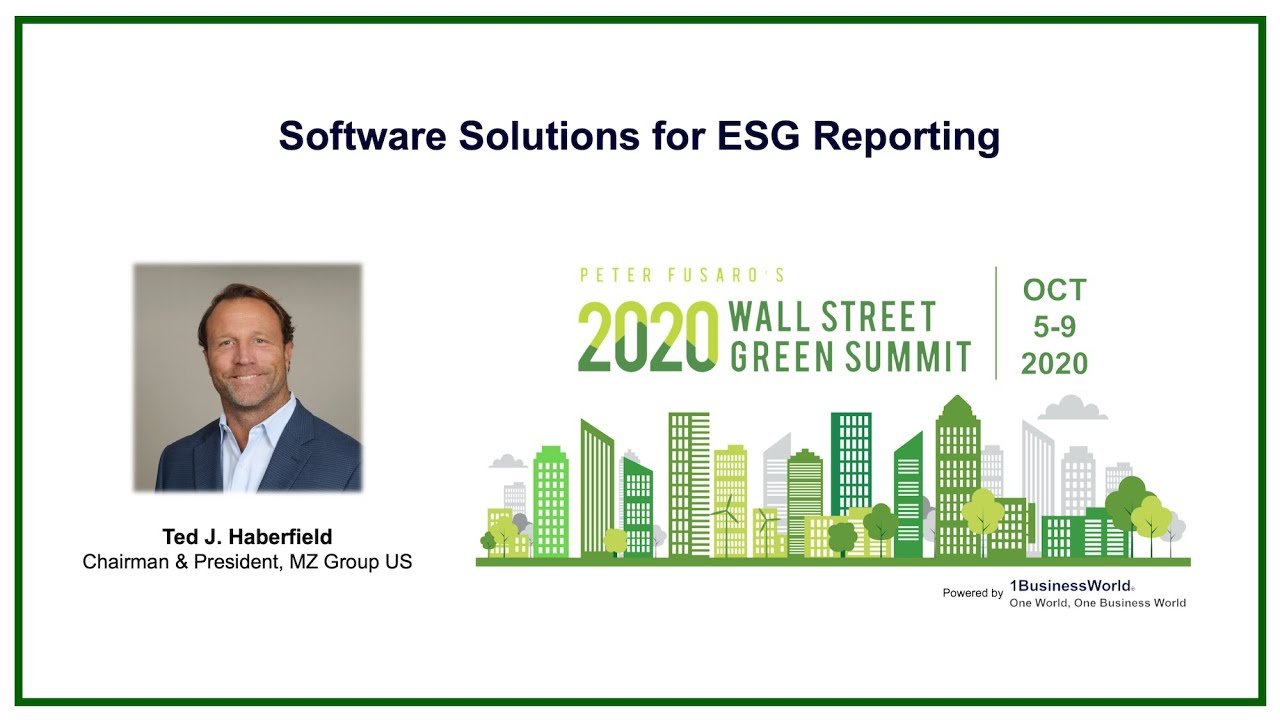 Software solution for ESG reporting | Ted J. Haberfield | 2020 Wall Street Green Summit