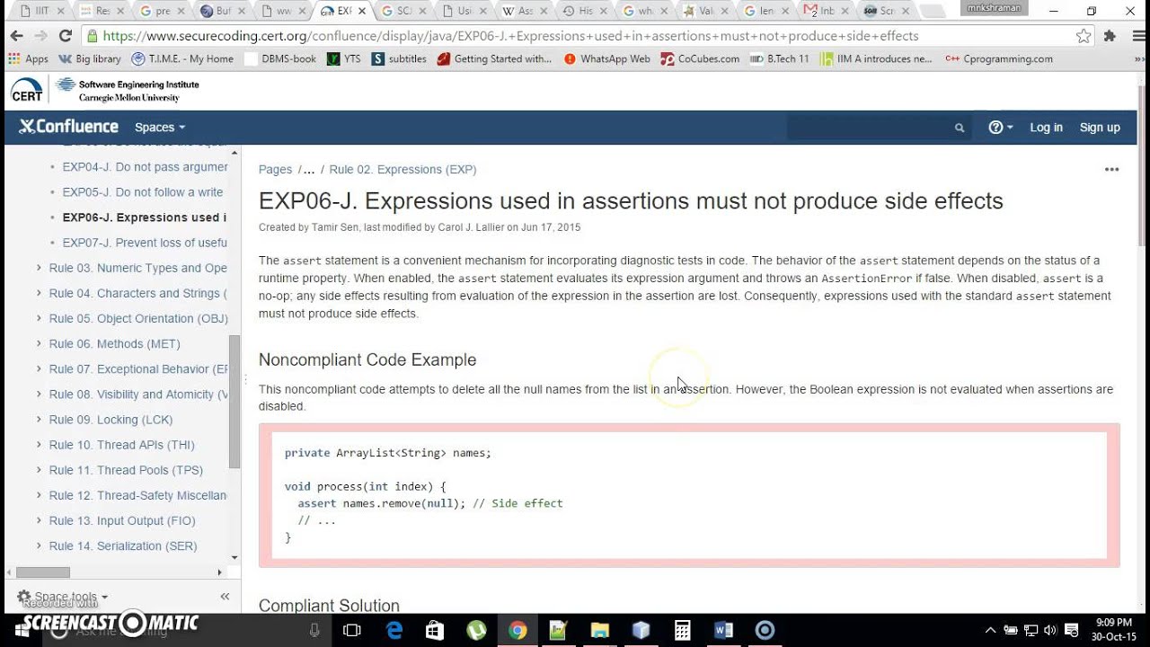 IIITD Secure Coding Java Rule: EXP06-J