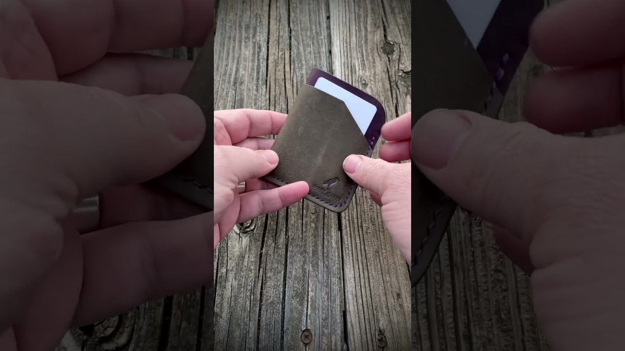 Great Heron Wallet! Grey and Violet Italian Pueblo Leather  #handmade #leather #wallet