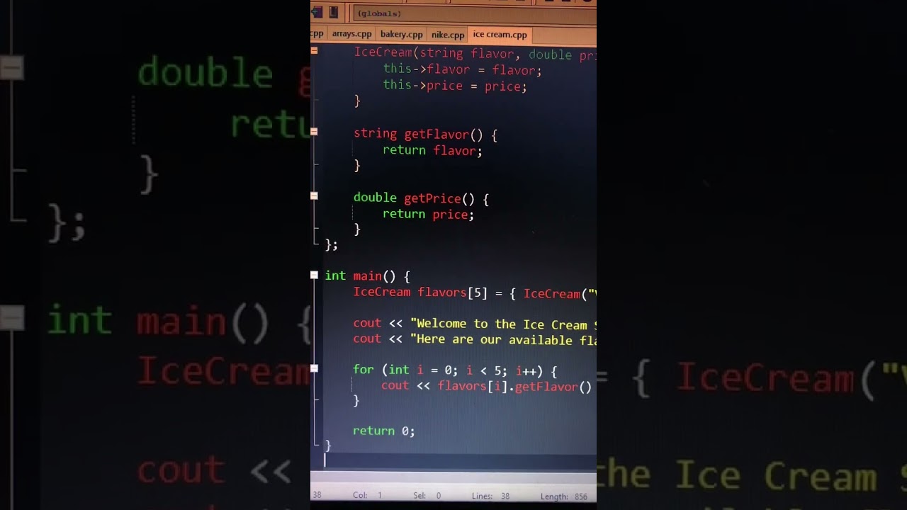 ice cream shop c++ #coders #codinglife #codingninja #codemasters #coding #codelife #code #coders
