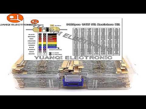 3120pcs 1/4W Carbon Film Resistor Kit 5% Resistance Assortment Set 156valuesX20pcs 1R - 10M ohm 0.