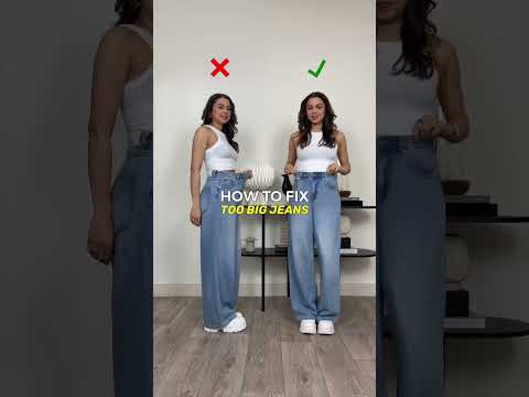 BEST JEANS HACK ever when its too big! 😱 Did you knew this?! #shorts #hacks #fashionhacks #fashion
