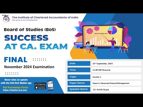 Success at CA. Exam BoS Series I | Final Paper-2: Advanced Financial Management | 23 Sep, 2024